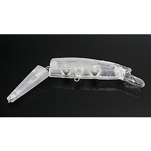 HTHYLURE 10PCS Unpainted Lure Blanks 18.4g 14cm with 7mm Free Fishing Eye Crankbait Baits Simulation Blank Body Clear Hard Baits Trout Salmon Minnow Lure Popper Lures Topwater Freshwater 7mm 218