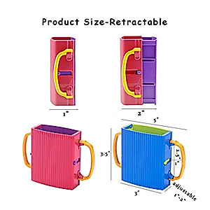 Baby Juice Box Holder Juice Bag Holder for Toddlers No Squeeze Adjustable Folding Food Pouch and Milk Box Holder for Kids No Spill 2-Pack (Blue&Pink)
