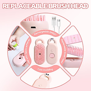 Cat Steam Brush, Pet Steam Brush, Spray Comb for Cats Massage Shedding,Water Brush for Dogs/Cats Steaming Cat Grooming Brush for Removing Tangled and Loose Hair Steam Brush for Cats (Pink)