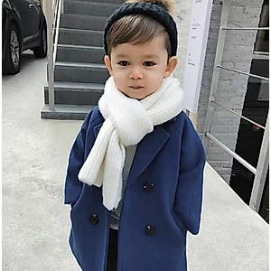 Karuedoo Kids Baby Girl Boy Lapel Double Breasted Wool Blend Pea Coat Outwear Warm Winter Trench Coats Overcoat Jacket (Black, 3-4T)
