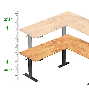 ExaDesk Upgrade Version 63 * 55 inch L Shaped Electric Adjustable Height Standing Desk, Corner Stand Up Desk, Sit Stand Computer L Desk for Gaming Office
