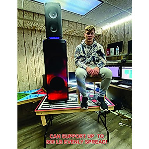 Premium Industrial Steel Heavy Duty Folding Table Legs - 27 In'', Steel Powder Coated Gloss Black, Commercial Grade Durability for Tables, Chair's, Office Table (2)