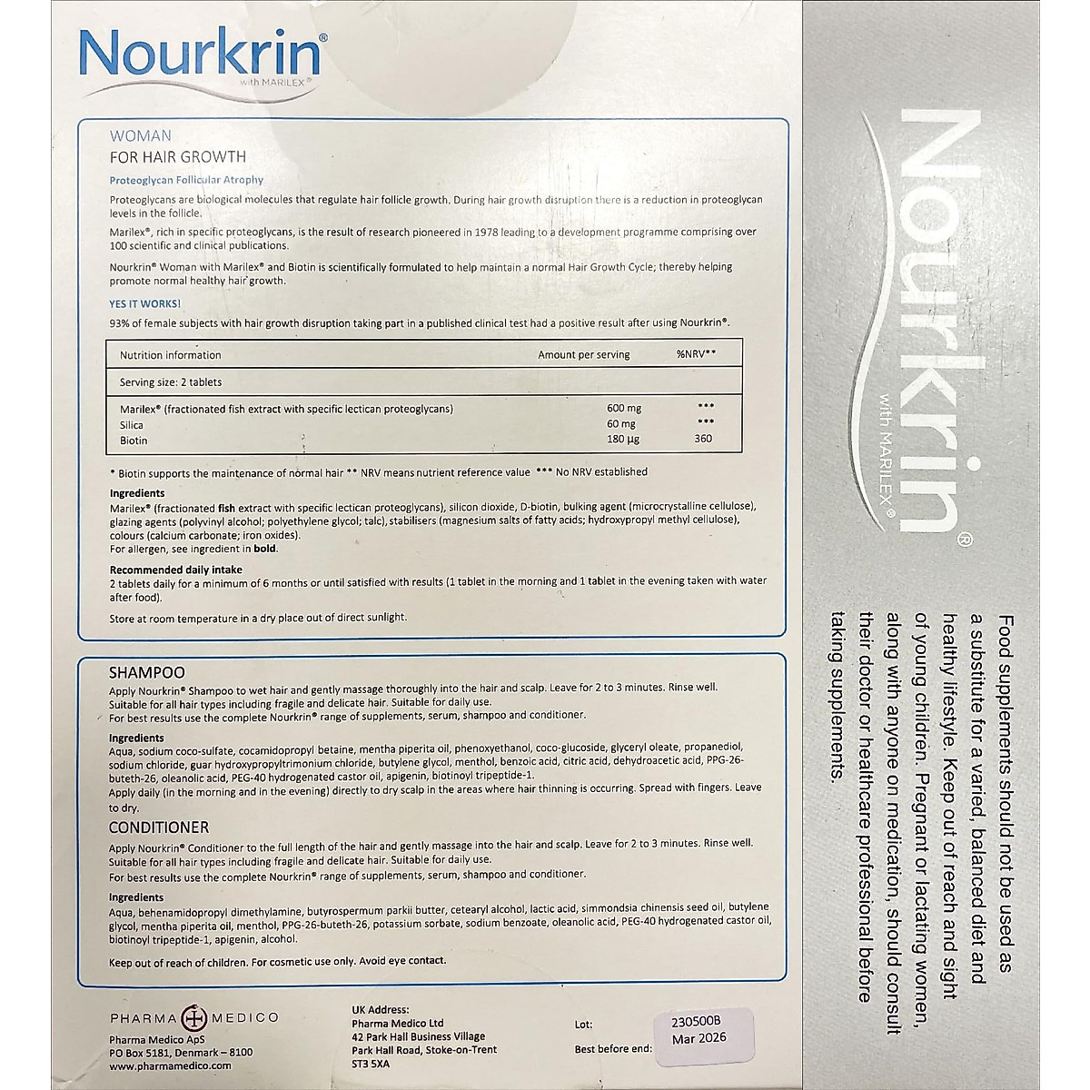 Nourkrin Woman Value Pack 180 Tablets,Shampoo and Conditioner