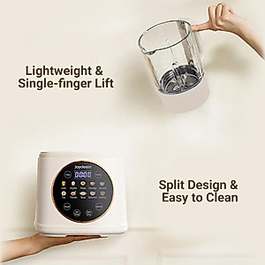 Joydeem JD-J03 Quiet Cooking Blender with Soundproof Shield, Silent Hot Cold Blender for Soy Milk & Juice, 8-Speed and Temperature Control, 12H Preset, 1100ml, White