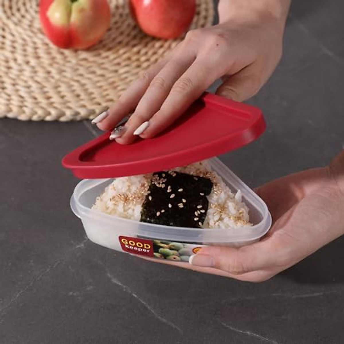 Mitoydoe Crisper Box Set 3-Piece Set of Crisper Boxes Reusable Triangle Shape Food Storage Containers for Refrigerator Microwave Travel 3pcs