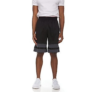 Spalding Mens Max Performance Basketball Short with 10" Inseam, Black/Graphite, L