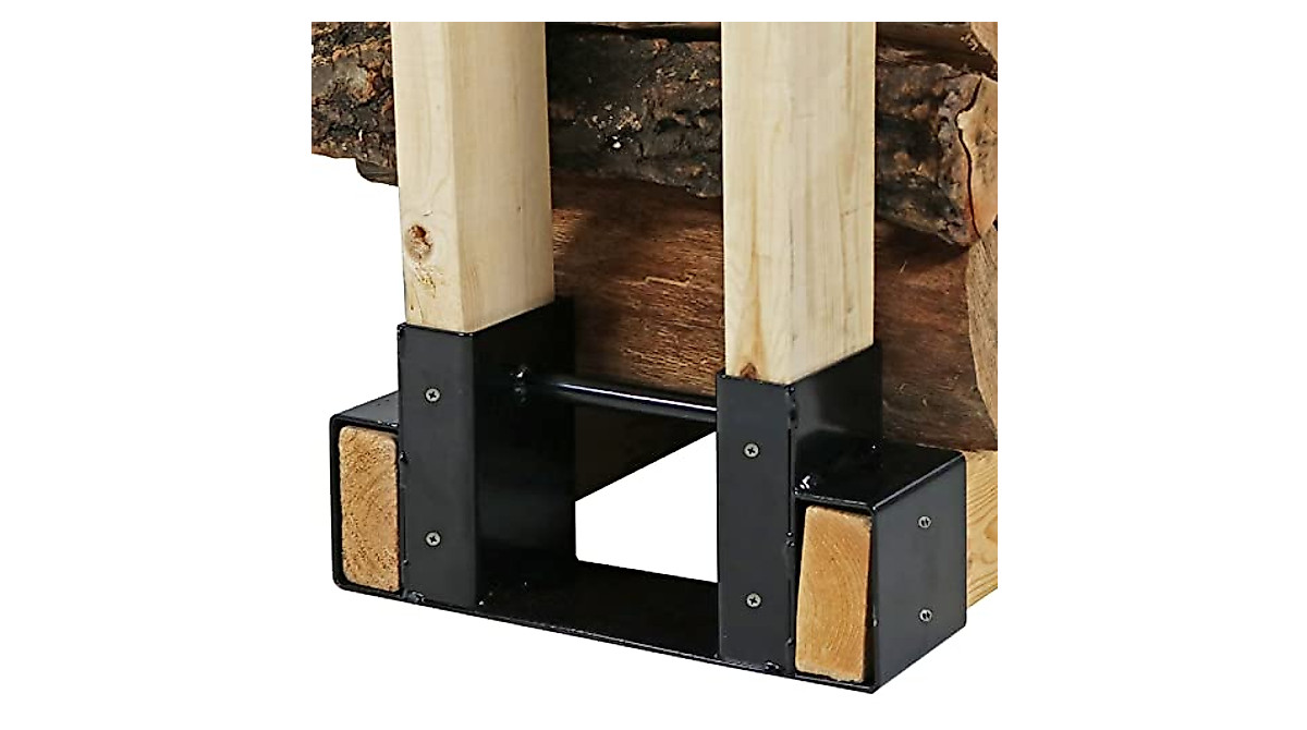 WANLISELL Firewood Log Bracket, 2 Pack Outdoor Firewood Rack Brackets ...