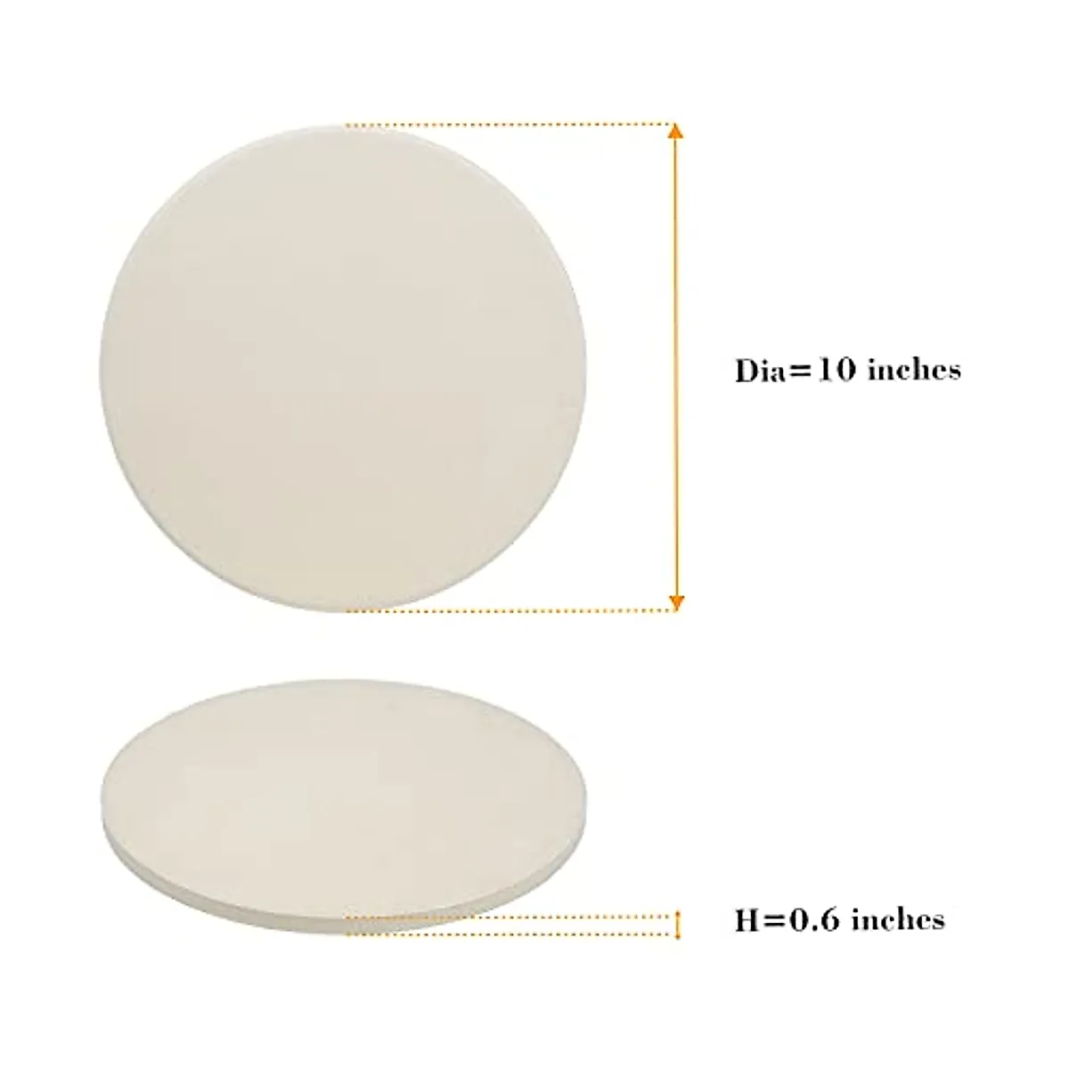 GasSaf 10" Round Pizza Stone for Oven and Grill, Small Baking Stone Safe and Duraable Cordierite Stone, Cooking Stone for Baking Crisp Crust Pizza, Bread