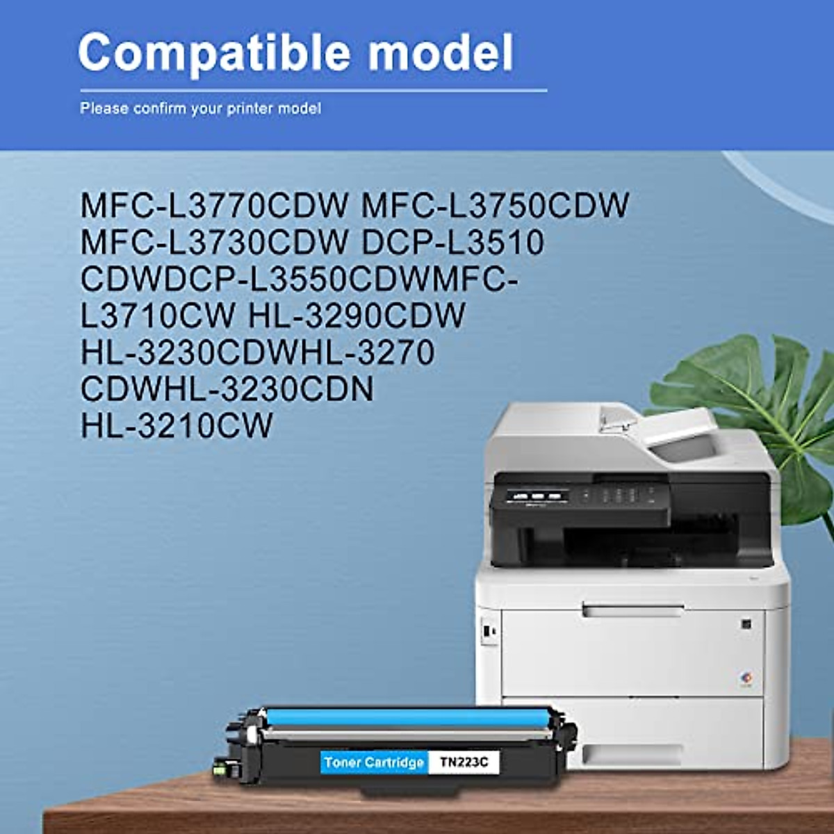 4 Pack TN223BK TN223C TN223M TN223Y (1BK+1C+1M+1Y) Compatible Toner Cartridge Replacement for Brother MFC-L3770CDW L3710CW L3750CDW L3730CDW HL-3210CW 3230CDW 3270CDW 3230CDN 3290CDW Series Printers