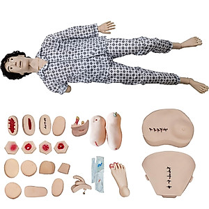 PreAsion Training Manikin Model Trauma Model Anatomical Human Model Demonstration Manikin Patient Care for Nursing Female-Male Wound Training Mannequin Patient Care Education Teaching 63’’Life-Size