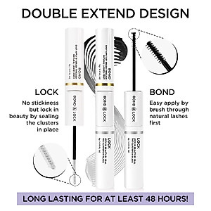 BEYELIAN Lash Bond and Seal, Cluster Lash Glue for Individual Cluster Lashes DIY Eyelash Extensions Latex Free Aftercare Sealant with Mascara Wand Super Strong Hold 72 Hours