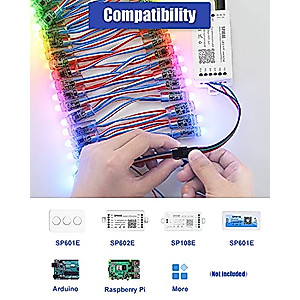 GMJYC DC 5V 50pcs WS2811 Pixels Christmas Lights Outdoor Individually Addressable IP68 Waterproof LED String Lights Diffused Digital RGB LED Lights Full Color 12mm, for Garden/Party/Advertising Signs