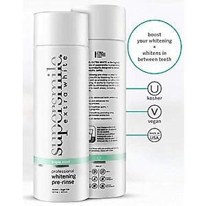 Supersmile Extra Whitening Pre-Rinse - Clinically Formulated Pre-Brush Dental Mouthwash, 16 Fl. Oz (1-Bottle)