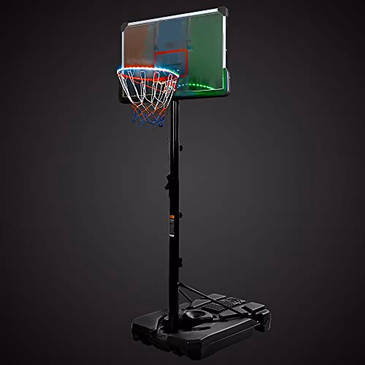 HomSof Portable Basketball Hoop Basketball System 6.6-10ft Height Adjustment for Youth Adults LED Basketball Hoop Lights,Colorful Lights,Waterproof,Super Bright，6.6Ft-10Ft