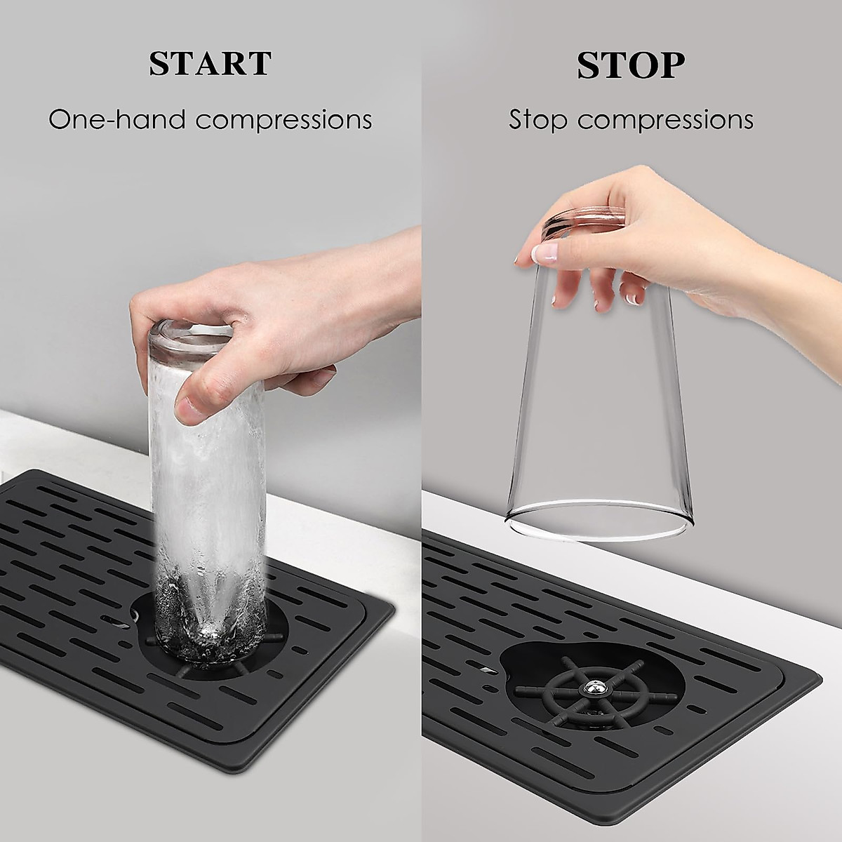 Pitcher Washer, Espresso Washer and Spray, Drainage and Drip Tray, 304 Stainless Steel Bar Glass Washer Sink, Suitable for Home Kitchen, Hotel, Coffee Shop, Restaurant (Silver)