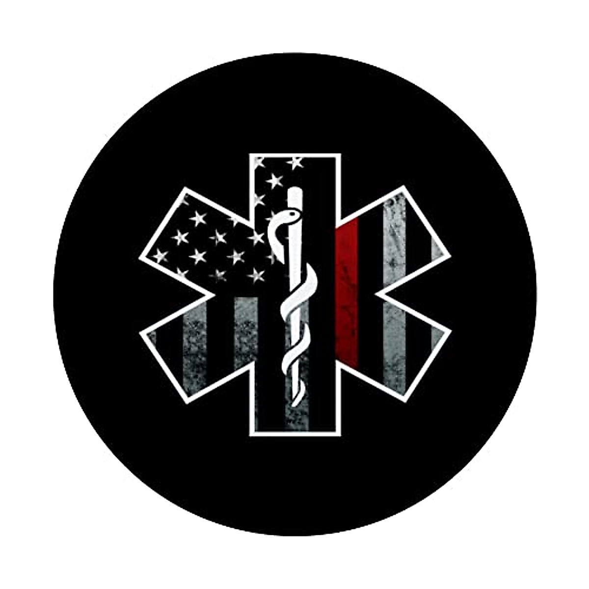 Firefighter EMS Symbol American Flag Fireman PopSockets Swappable PopGrip