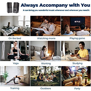 ROSON Computer Speaker, Compact Size Speaker with Headphone Jack, Enhanced Bass and Volume Control, Stereo 2.0 USB Powered 3.5mm Aux Multimedia Speakers for Laptop/Desktop/Tablets/Phone