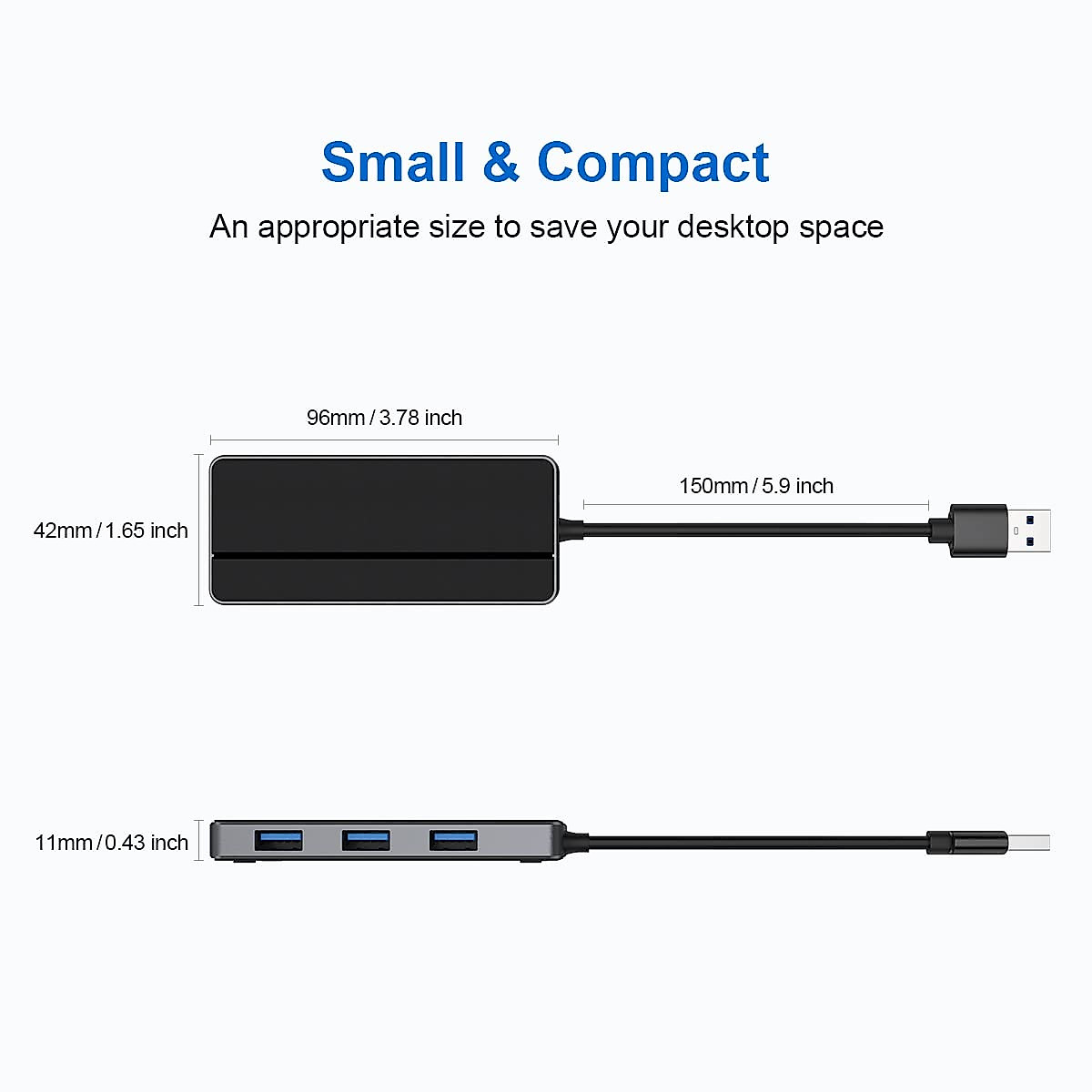 GARMESE USB Hub,4-Port USB 3.0 Hub High Speed Ultra-Slim Data USB Hub Multiport Expander with Charging Port for Chromebook, PC, USB Flash Drive, Mouse, Keyboard