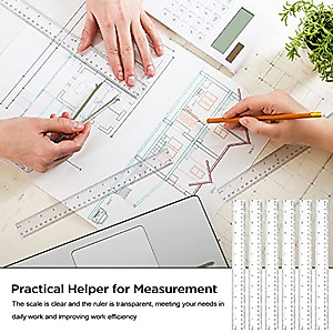 30 Pcs 12 Inch Ruler Bulk Plastic Flexible Rulers with Inches and Centimeters Kids Ruler Straight Measuring Drafting Tools for School Education Families Kids Students (Clear,Plastic)
