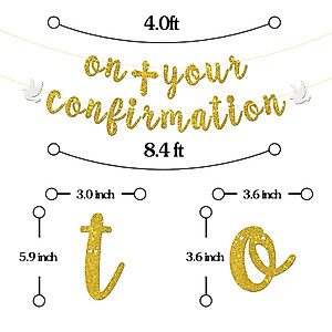 On Your Confirmation Banner First Holy Confirmation Sign Wedding Engagement Bachelorette Party Decorations Bridal Shower Party Banner