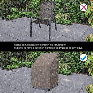 Tangkula Set of 6 Outdoor PE Wicker Stackable Chairs, Patio Dining Chairs with Sturdy Steel Frame, Outdoor Arm Chairs for Garden, Yard, Deck and Lawn (1, Mix Brown)