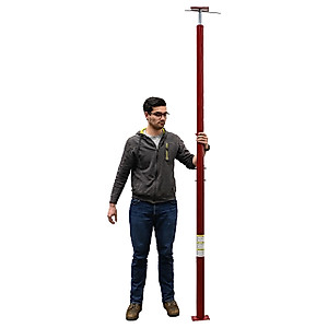 Vestil FJB-100 Basement Floor Jack, 54" - 100" Height Range, Maximum Height Capacity (lbs.) 5600, Minimum Height Capacity (lbs.) 8438 , Red