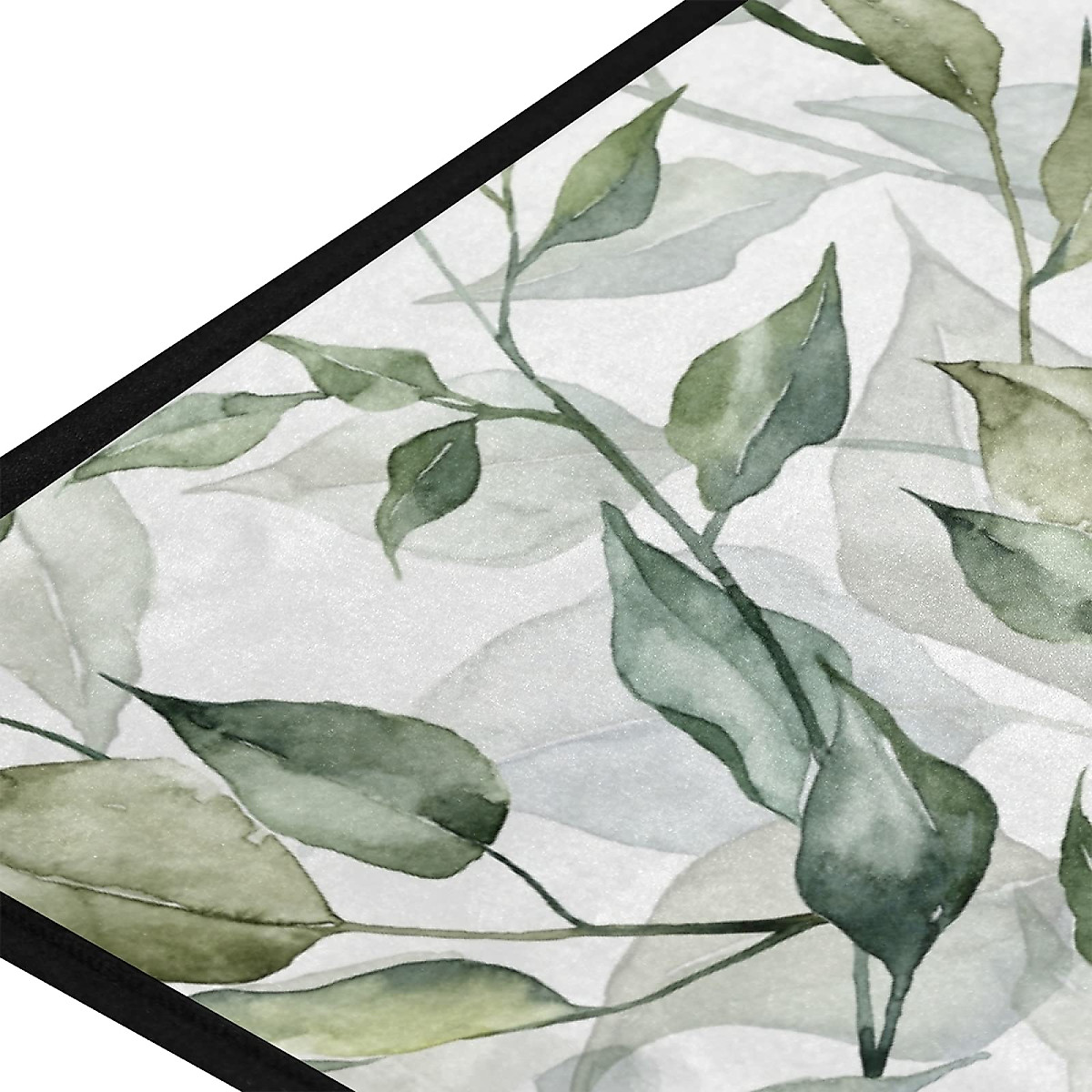 Green Leaves Tropical Plants Kitchen Rugs Floor Mat Anti Fatigue Kitchen Mats Non Skid Washable Bath Rug Runner Doormats Carpet Sink Mat Home Decor 39 X 20 inch