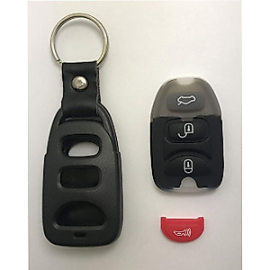 3+ Panic Button Key Fob Case Shell Fit for Hyundai Elantra Sonata Accent Kia Optima Keyless Entry Remote Key Fob Cover Replacement Key Housing (4 buttons)