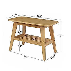 WILK Bamboo Shoe Rack for Entryway, Shoe & Entryway Bench, 2-Tier Shoe Cabinet