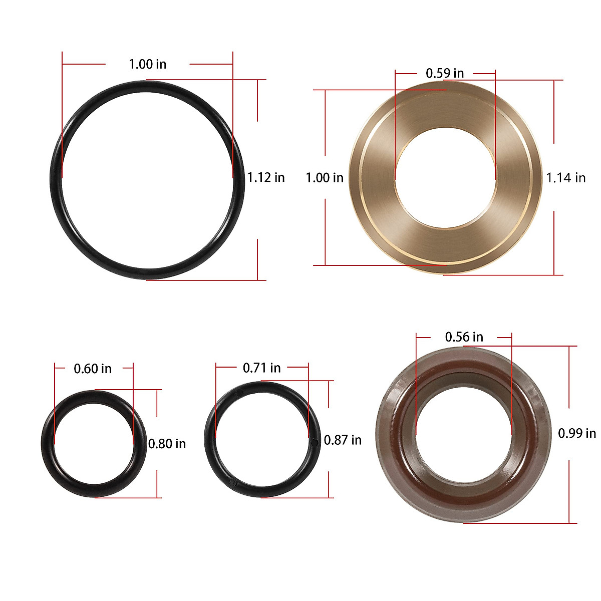 Camoo Inter pump Seal Packing KIT 96, fits GP K96 KIT96 15mm TT Series