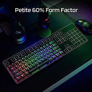 HyperX Alloy Origins 60 - Mechanical Gaming Keyboard - Ultra Compact 60% Form Factor - Tactile Aqua Switch - Double Shot PBT Keycaps - RGB LED Backlit - NGENUITY Software Compatible,Black
