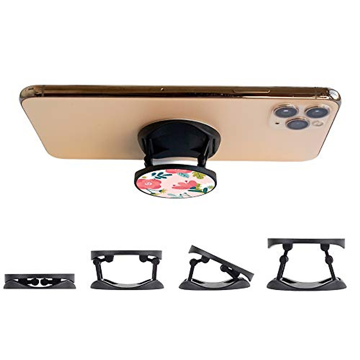 3 Phone Grips with 30 Swappable Designs - Use Any of The 30 Designs and Swap Them Whenever - Accessories for Phone, Or Tablet. Extendable Holder, Stand, Grip