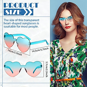 Kathfly 24 Pairs Heart Glasses Heart Shaped Sunglasses Lovely Style Heart Sunglasses for Women Party Cosplay (Candy Colors)