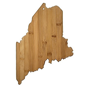 Totally Bamboo Maine State Shaped Cutting Board, Natural Bamboo