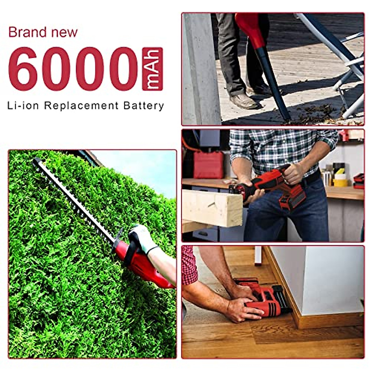 High-Output 6.0Ah 18V Battery for Einhell Power X-Change 18-Volt Power Tools 4511396 4511437neu 4511437OVP PXBP-300 PXBP-600 PX-BAT52 Garden Tool Battery