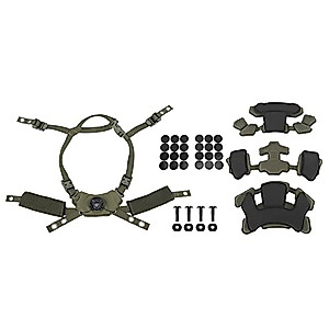 FECAMOS Helmet Pad Kit, Helmet Chin Strap Easy to Install Comfortable Strong Compatibility for Fast for Wendy (Army Green Sponge)