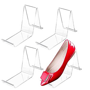 Wresty 2 Pair/4 Pcs Acrylic Shoe Store Display Stands Clear Sandal Display Stands High Heel Display Rack Holder for Home Shopping Malls