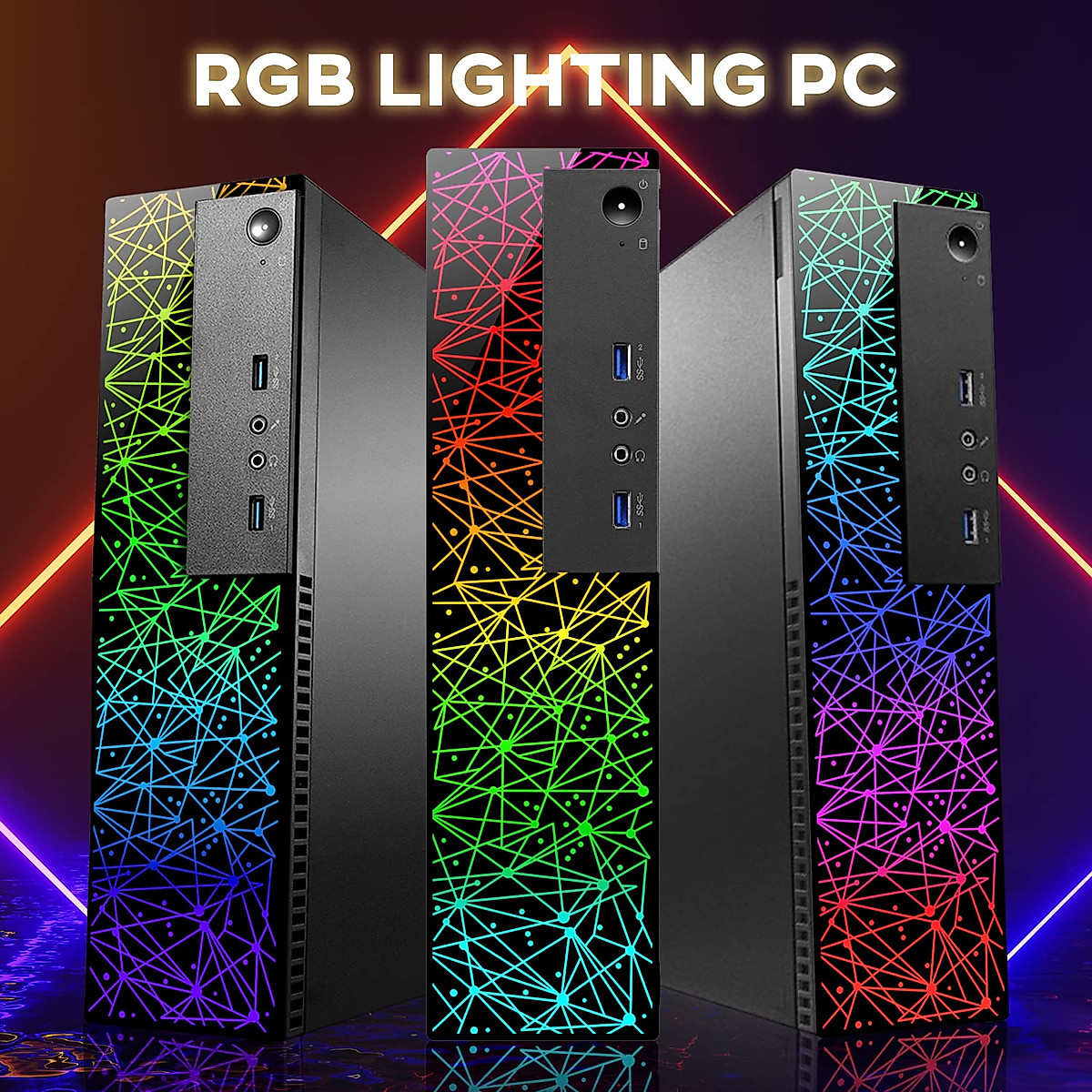 Lenovo ThinkCentre RGB Small Form Desktop Computer, Intel Core i7-6700 Upto 4.0GHz, Radeon RX 550 4GB GDDR5, 32GB RAM, 1TB SSD, 4K 2-Monitor Support, Wi-Fi, Bluetooth - Windows 10 Pro (Renewed)