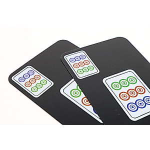 Funrarity Chinese Mahjong Cards Deluxe Set 144 Playing Cards with 2 Dice and Travel Bag (Mah Jong, Mahjongg, Mah-Jongg, Mah Jongg, Majiang) Plastic PVC Portable Durable Waterproof Black