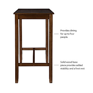 Linon 42 inch Height Pub Claridge Table, Rustic Brown Bar