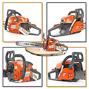 NEOTEC 20 Inch Chainsaw, 58CC Power Chain Saws Gas Powered 2 Stroke Handed Petrol Gasoline Chain Saw for Cutting Wood Outdoor Garden Farm Home