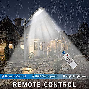 Taoesy 600W 2Packs Solar Lights Outdoor,15000LM LEDs Solar Powered Lights Outdoor Dusk to Dawn with Motion Sensor and Remote Control,IP65 Waterproof Solar Commercial Lights for Yard, Garden, Garage