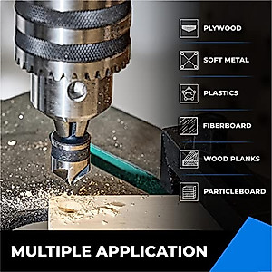 amoolo 10-Pack Countersink Drill Bit Set with 1 Free Hex Key Wrench, 7 Pcs Countersink Drill Bits for Wood, 3 Pcs Hex Shank Wood Countersink Bits (1/2" 5/8" 3/4"), Woodworking Carpentry Reamer