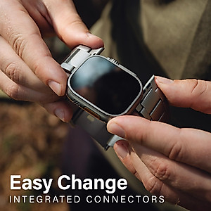 KORDIZ Titanium Band - Compatible for Apple Watch ULTRA 49mm - Titanium Metal Watch Strap with Double Button Clasp for iWatch Bands (ULTRA T01 Max, Titanium), ULTRA Silver