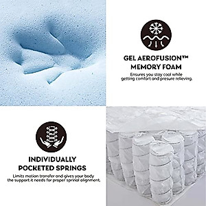 UMATRU Full Mattress, 10 Inch Cooling Gel Memory Foam Tea Mattress, Individual Pocket Springs, Cooler Sleep with Pressure Relief and Support, Hybrid Top Mattress, CertiPUR-US Certified (Full)