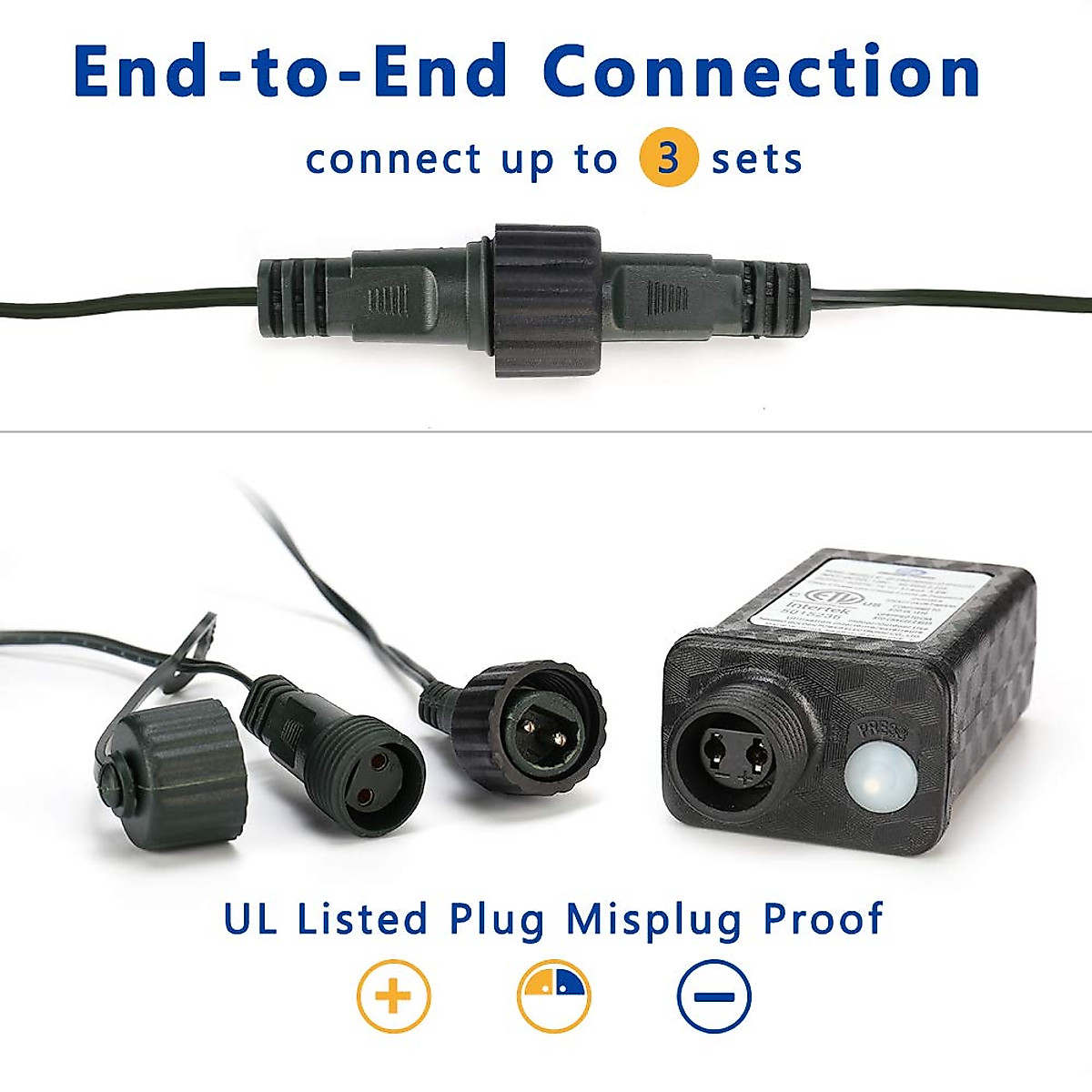 Joomer 12ft x 5ft 360LED Orange Halloween Net Lights Outdoor Mesh Lights, 8 Modes Timer Connectable Waterproof Bush Lights Mesh Netting Lights for Halloween Outdoor Decorations (Green Wire)