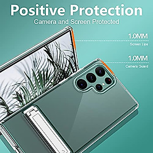 Btscase for Samsung Galaxy S22 Ultra 5G Case, with Adjustable Metal Kickstand, Crystal Clear Soft Flexible TPU Slim Shockproof Drop Protective Girls Women Men Cover for Galaxy S22 Ultra 5G, Clear