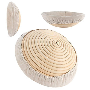 Forart Round Bread Proofing Basket,Round Crispy Crust Baked Bread Making Dough Loaf Boules for Professional and Home Bakers