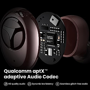 TRANYA T6 Wireless Earbuds with Qualcomm aptX Adaptive Audio, CVC 8.0 Noise Reduction Bluetooth Earphones, Multipoint Connection, Customized APP, IPX5 Waterproof Headphones for Sports