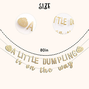 CIEQR A Little Dumpling is On The Way Baby Shower Banner - Baby Shower Decorations, Gender Reveal Hanging Banner Sign Decor, Gender Reveal Decorations for Party Indoor Outdoor...